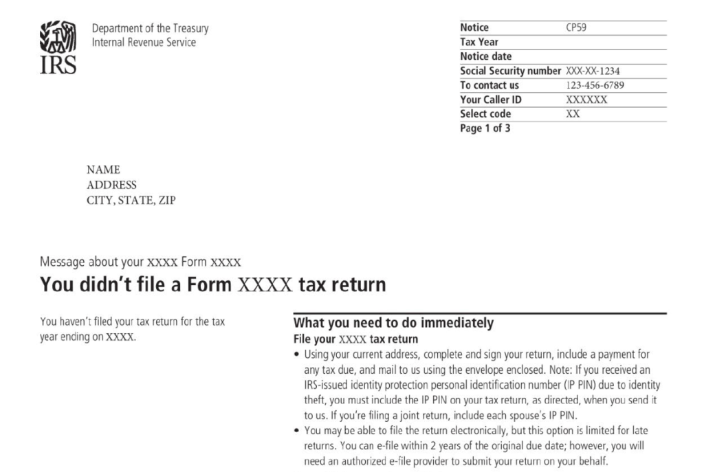 CP59 Notice - Tax Problems and Solutions Handbook