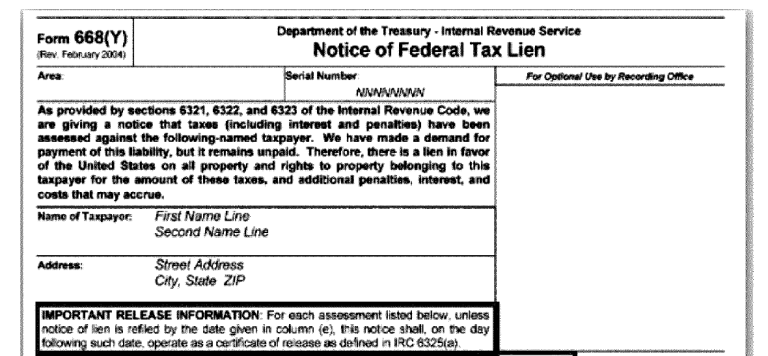 Tax Problems and Solutions Handbook | Form 668-Y