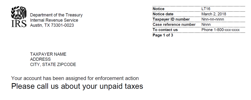 LT16 Notice - Tax Problems and Solutions Handbook